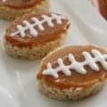 Salted Caramel Rice Krispies Football Treats!