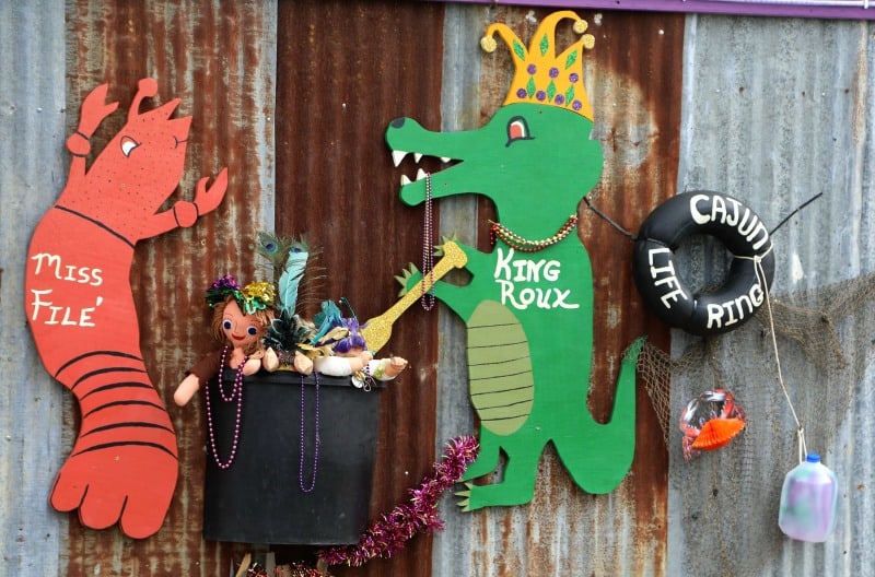 Riding an Alligator Float in the Lake Charles Mardi Gras Parade ...