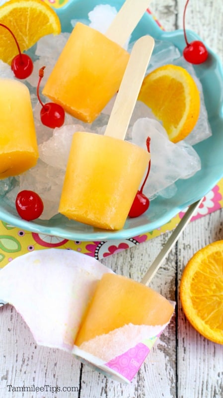 Alcoholic Adult Screwdriver Popsicle Recipe - Tammilee Tips
