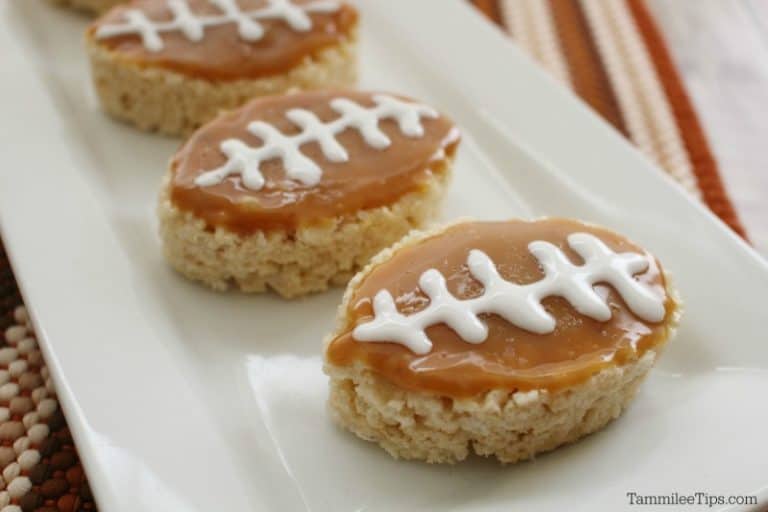 Salted Caramel Rice Krispies Football Treats!