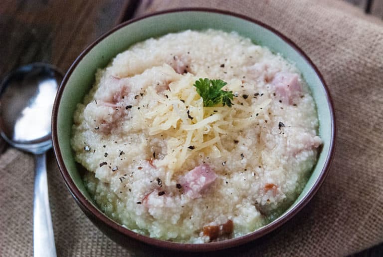 Crock Pot Ham and Cheese Grits Recipe {Video} - Tammilee Tips